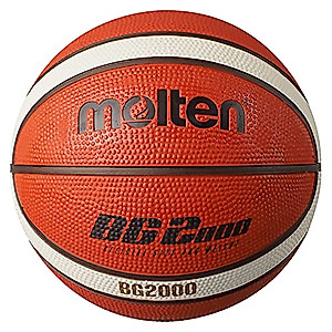 Molten BG2000 Basketball, Indoor/Outdoor, Premium Rubber, Size 3, Orange/Ivory, Suitable for Boys Age 6 & Under, Girls Age 11 & Under