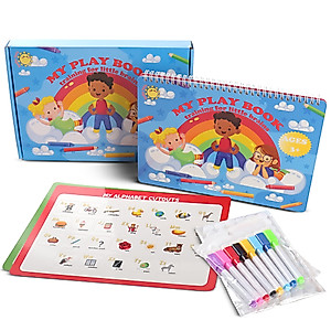 Helio Tots Play Book - Activity Book for Kids Ages 3-5 – Preschool Sensory Toy - 18 Different Activities and 11 Tracing Pages - Fine Motor Skills Toy for 3 Year Old Boy and Girl – Toddler Busy Toy