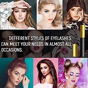 FEITA Upgraded Magnetic Eyelashes Kit with Eyeliner - 10 Pairs Magnetic False Lashes Natural Look with Applicator, 2 Tubes Magnetic Eyeliner - Easy to Apply & No Glue Needed Black