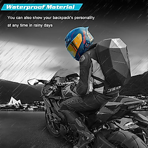 Crelander Helmet Backpack,Programmable Motorcycle Backpack with LED Display, Expandable Helmet Shoulder Bag for Hiking Travel Riding Daypack