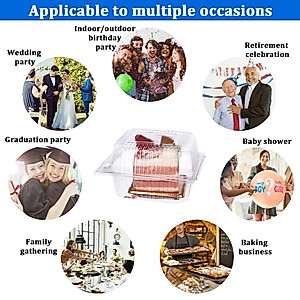 Clamshell Food Containers 50pcs Clear-Hinged Plastic Containers, Durable Dessert Containers for Cakes, Sandwiches, Salad and Fruits, Stackable Clear To Go Plastic Containers Keep Your Food Fresh