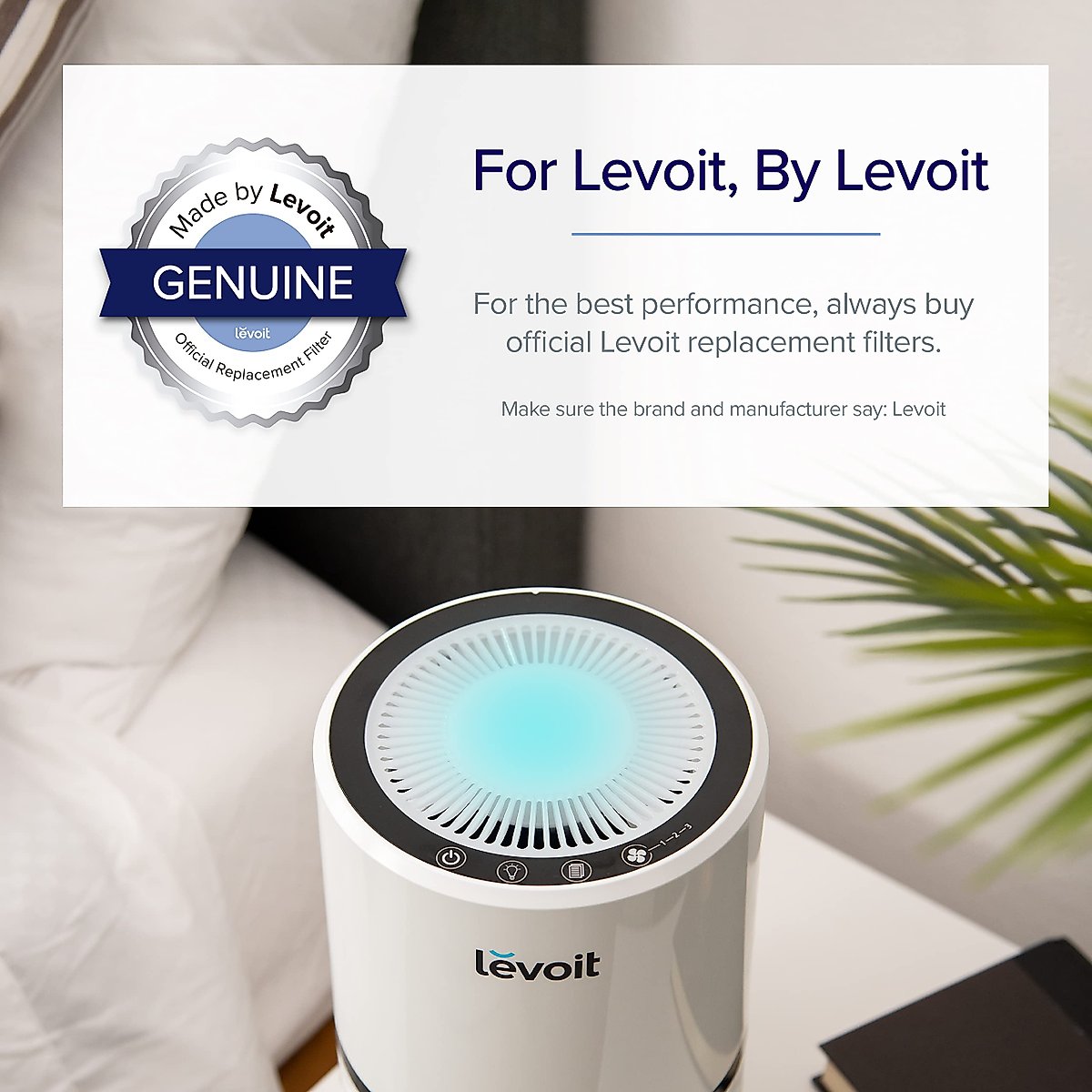 LEVOIT LV-H132 Air Purifier Replacement Filter, 3-in-1 Nylon Pre-Filter, High-Efficiency Activated Carbon, LV-H132-RF, 4 Pack