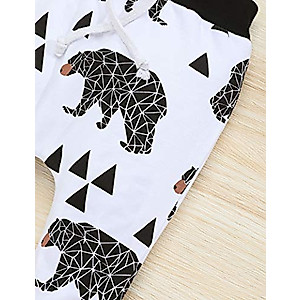 Newborn Baby Boys Romper 3PCs Set Clothes Infant Baby Bear Bodysuit Pants Hat Fall Winter Outfits Stuff Set 3-6M