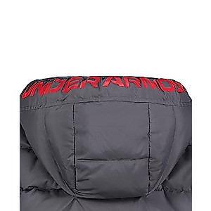 Under Armour Boys' Pronto Puffer Jacket, Mid-Weight, Zip Up Closure, Repels Water, Pitch Gray Colorblock
