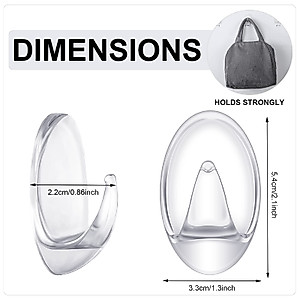 12 Pieces Clear Medium Hooks Medium Designer Hooks Clear Self Adhesive Hooks Indoor Strips 12 Utility Wall Hooks with 15 Pieces Self-Adhesive Tapes, Hooks Heavy Duty for Home Kitchen Bathroom Wall