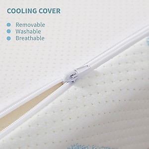 OUUI 5 Inch Twin Mattress for Kids, Removable Washable Cover with Whales Pattern Cooling Memory Foam Medium Feel, Bed-in-a-Box, CertiPUR-US Certified, Twin, White/Blue