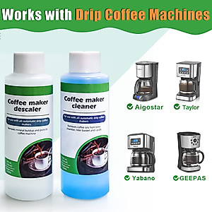 ZoneKing Coffee Maker Cleaner and Descaler Kit -2 Single Use Bottles -for All Drip Coffer Maker (Keurig, Mixpresso, Zwilling, etc.)