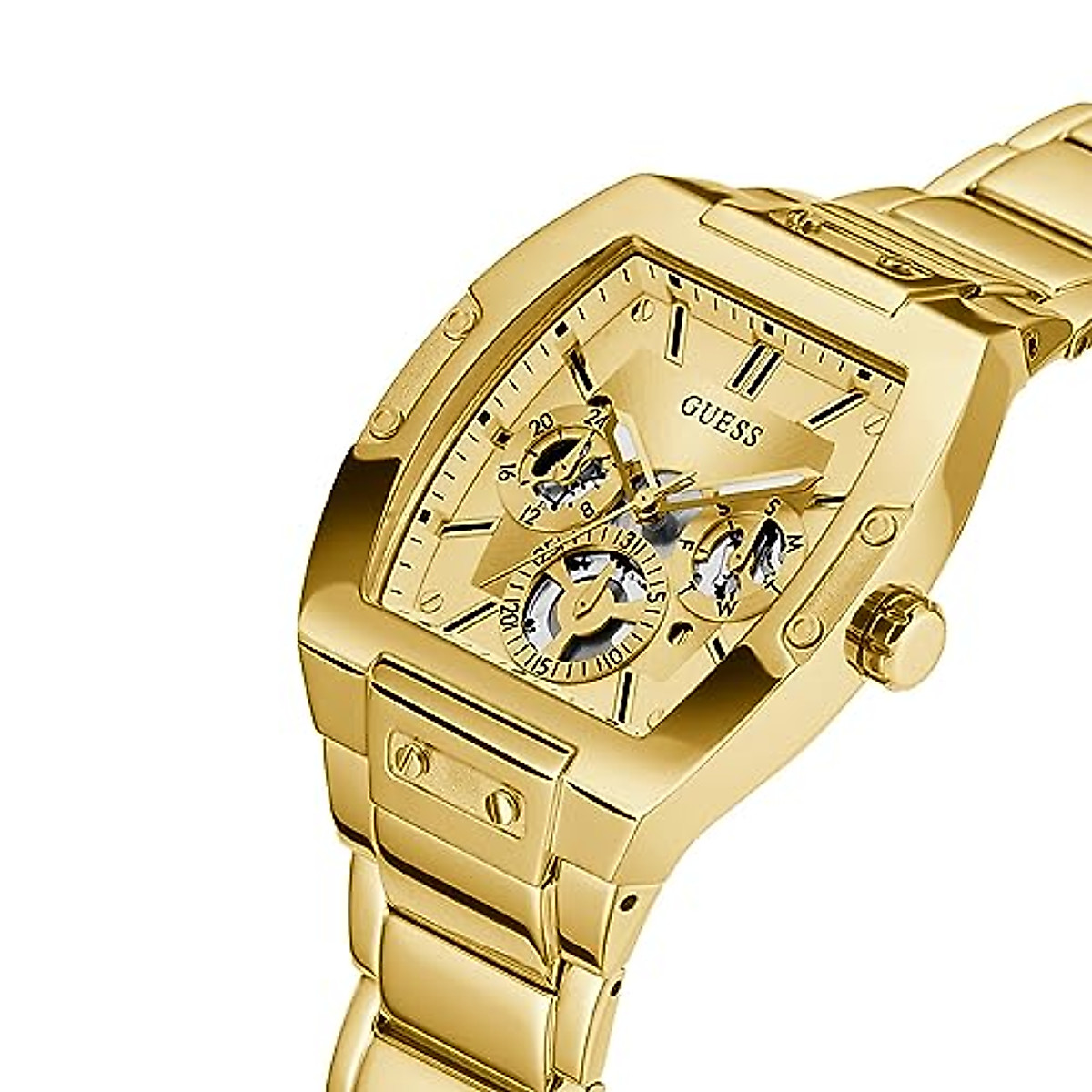 GUESS Men's 43mm Watch - Gold Tone Strap Champagne Dial Gold Tone Case