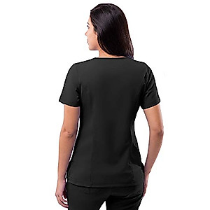 Adar Pro Scrubs for Women - Elevated V-Neck Scrub Top - P4212 - Black - M