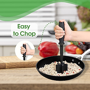 Meat Chopper, Ground Beef Masher – Useful Kitchen Gadgets, Multifunctional Chopper for Ground Beef, Hamburger Meat, Mashing Potato, Safe Kitchen Accessories, Heat Resistant Nylon, Non-Stick Cookware