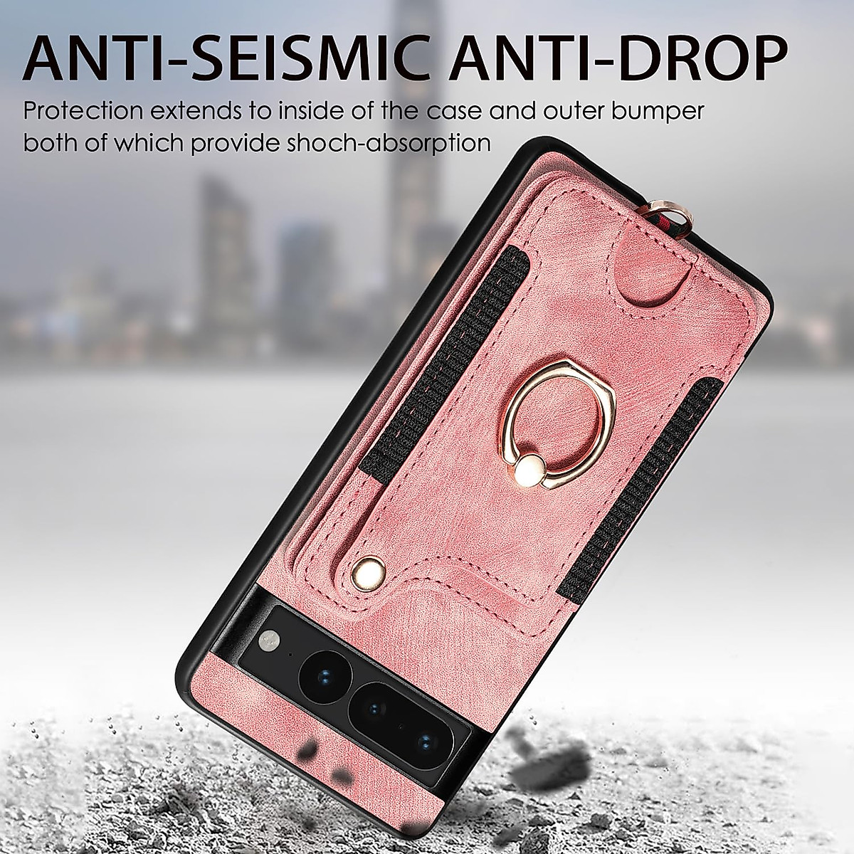 for Samsung A04 Phone case, Leather case flip Card Protection case Black