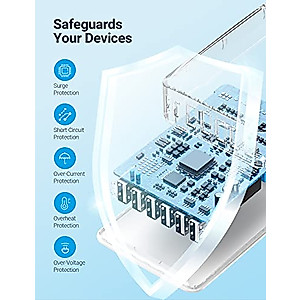 USB Charging Station, Topvork 6-Port USB Wall Charger, Multiport 60W USB Charging Hub, 6-in-1 Desktop USB Charger, Compact USB Charger Block for iPhone 13/13 Pro/iPhone 12, Galaxy, Note, Pixel & More