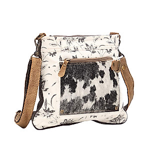 Myra Bag Canna Upcycled Canvas & Cowhide Crossbody Bag S-1481