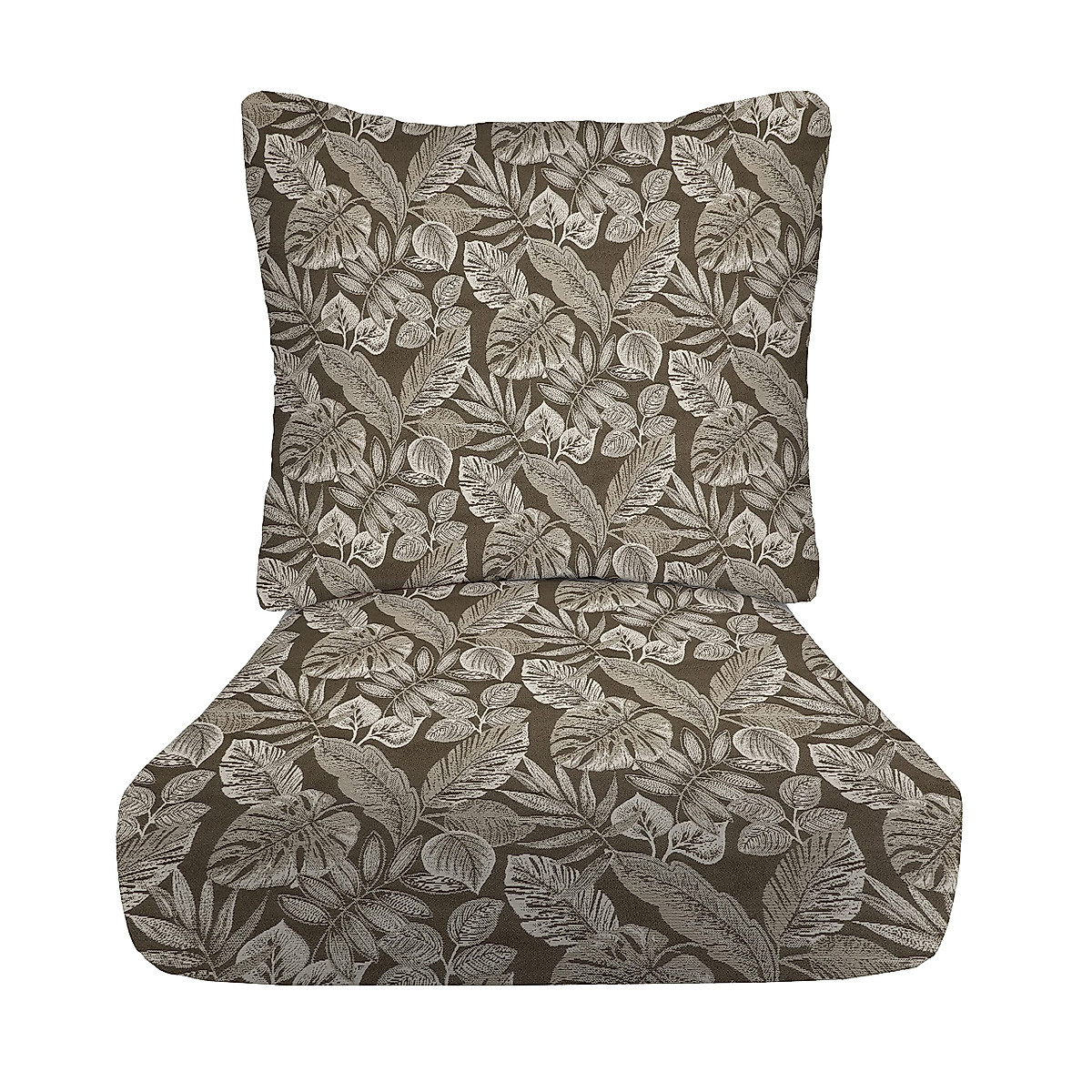 RSH DECOR: Deep Seating Cushion with Pillow Back | 25” x 25” Seat | Water and Fade-Resistant Spun Fabric | Outdoor Chair Cushion Set for Patio Furniture | Casco Pewter