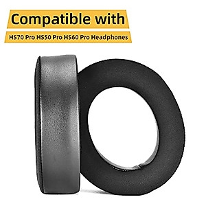 Rummyluck Cooling Gel Ear Cushions Earpads for Corsair HS70 Pro/HS60 Pro/HS50 Pro Wireless Gaming Headset, Black Protein Leather Memory Foam Replacement HS70 Ear Pads Cups Covers