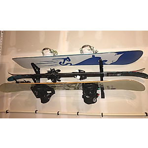 StoreYourBoard ABS Plastic Ski and Snowboard Storage Rack, Black, 20 in