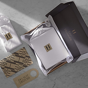 H by Frette Sateen Standard Bed Bundle (Queen) - Luxury All-White Bedding Bundle/Includes Pillowcases, Fitted Sheet, and Duvet Cover