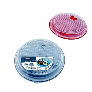 Dependable Industries inc. Essentials 2 Pack Vented Microwave Lunch Plates with Lids 3 Section Storage BPA Free