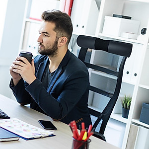 JuGeoZhi Office Chair Headrest Attachment - Neck Support for Office Chair Sponge Head Neck Rest Pillow for Ergonomic Executive Chair, 18 Inch