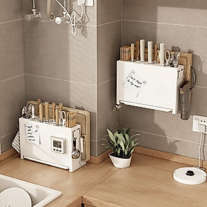 Universal Knife Block Holder with Slots for Scissors and Sharpening Rod Space Saver Knives Storage Stand Display without Knives Unique Slot Design to Blade