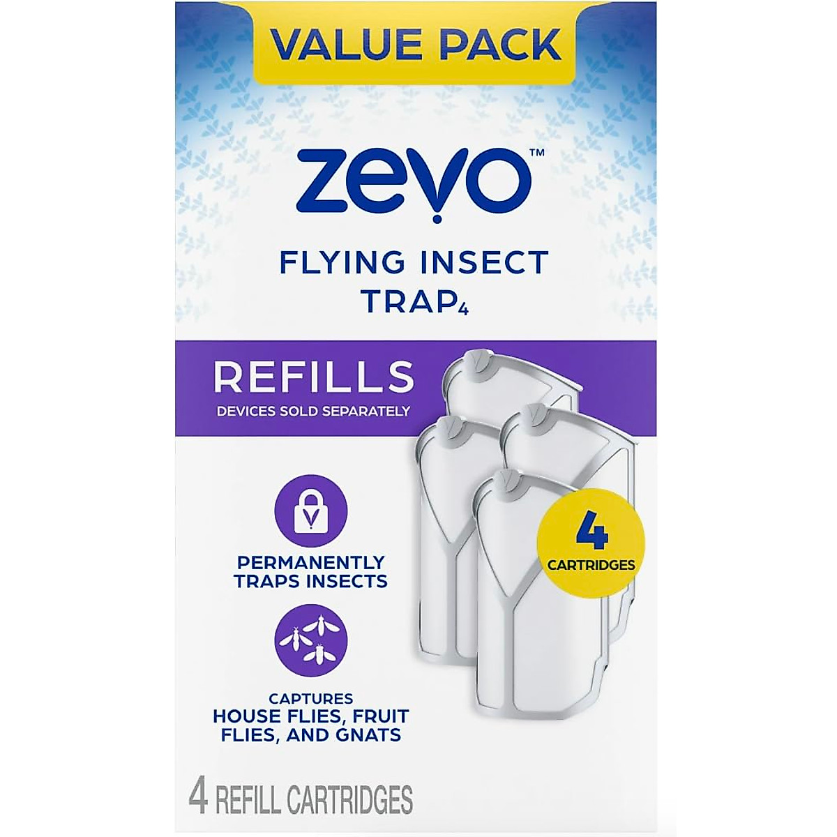 Refills 04 Cartridges Indoor | NO Device Sold Separately - Model 3 (M364A) White (Twin Pack, 4 Cartridges)