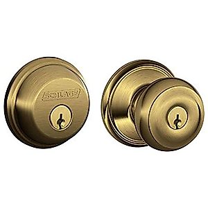 Schlage Lock Company FB50NVGEO609 Georgian Antique Brass Knob