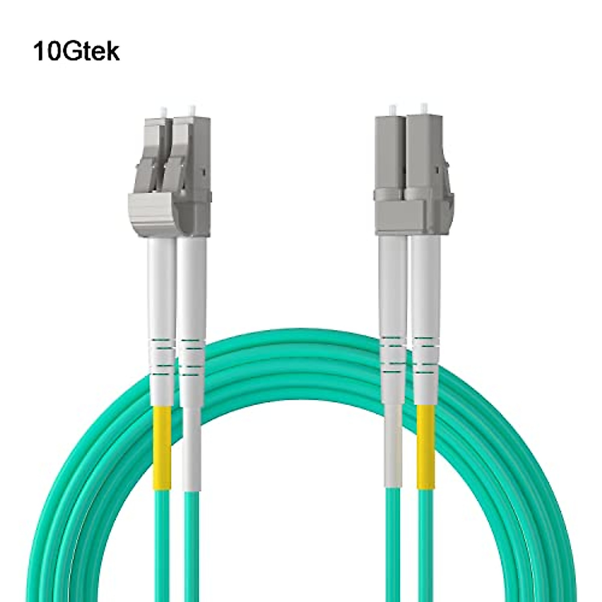 10Gtek Fiber Patch Cable - LC to LC OM3 10Gb/Gigabit Multi-Mode Jumper Duplex 50/125μm LSZH Fiber Optic Cord for SFP Transceiver, Aque, 1-Meter(3.3-ft)