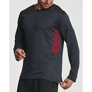 Real Essentials Mens Long Sleeve T-Shirt Fishing Swim Hiking Beach UV UPF SPF Sun Protection Workout Clothes Quick Dry Fit Gym Tee Shirt Athletic Active Running Sport Top Water, Set 4, L, Pack of 4