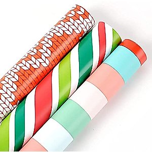 Wrapping Paper Roll - 3 Different Design for Birthday, Holiday, Wedding, Baby Shower - 44.5 * 300cm/3 Rolls