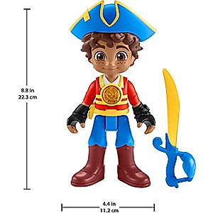 Fisher-Price Santiago of the Seas Pirate Toy Talking Santiago Figure with Lights for Preschool Pretend Play Ages 3+ Years