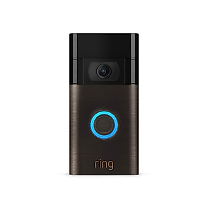Certified Refurbished Ring Video Doorbell – 1080p HD video, improved motion detection, easy installation – Venetian Bronze