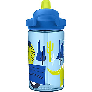 CamelBak eddy+ 14oz Kids Water Bottle with Tritan Renew – Straw Top, Leak-Proof When Closed, Road Trip Dinos