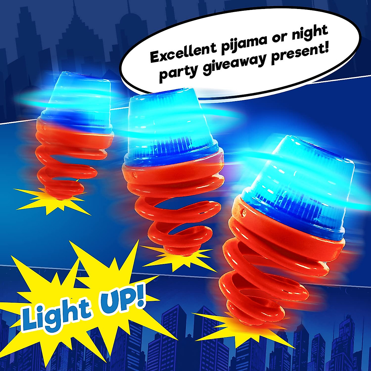 JA-RU Light Up Spinning Top Spiderman & Friends Marvel Style, UFO Spin Toys, Flashing LED Lights, Fun Kids Birthday Gifts, Goodie Bag Fillers, Spinner Toy Birthday Supplies for Boy & Girl B-6910-1