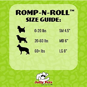 Jolly Pets Romp-n-Roll Rope and Ball Dog Toy, 8 Inches/Large, Blueberry, All Breed Sizes