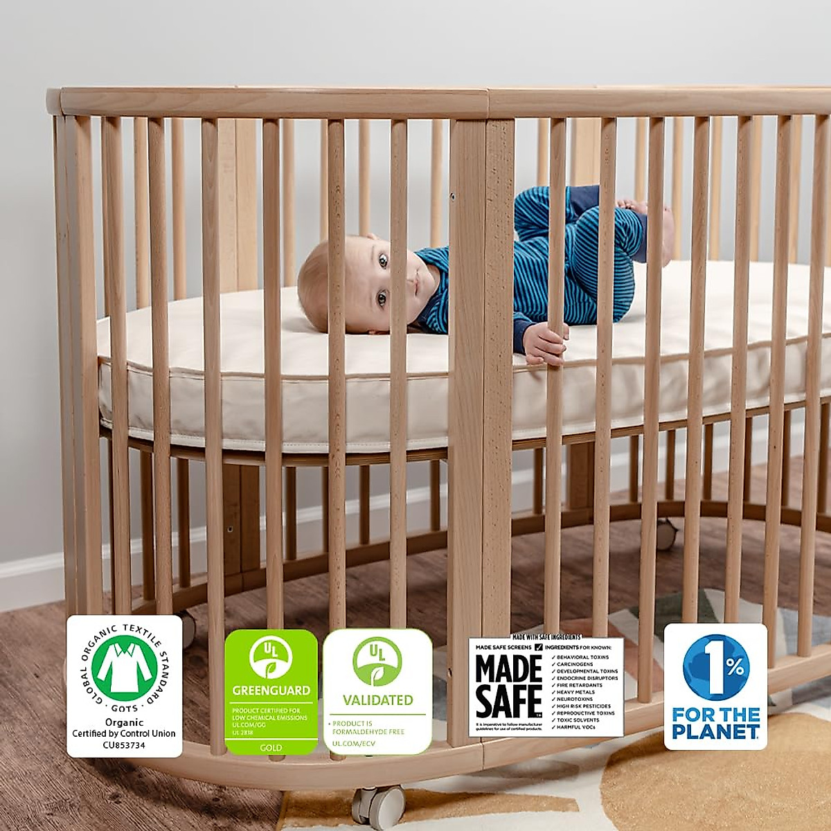 Naturepedic No Compromise Organic Cotton Oval Crib Mattress