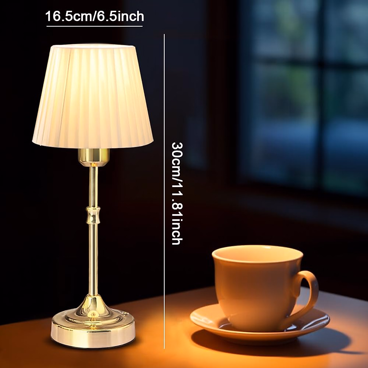 Leroxo Portable Metal LED Lamp, Cordless Metal Lamp, Touch Control Charging Lamp3-Levels Brightness Rechargeable Bedside Lamp,Laser,LED lamp