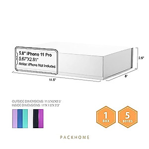 PACKHOME Gift Box 11x7.8x2.3 Inches, Gift Box with Lid, Sturdy Shirt Box with Magnetic Lid for Wrapping Gifts (Glossy Metallic White)