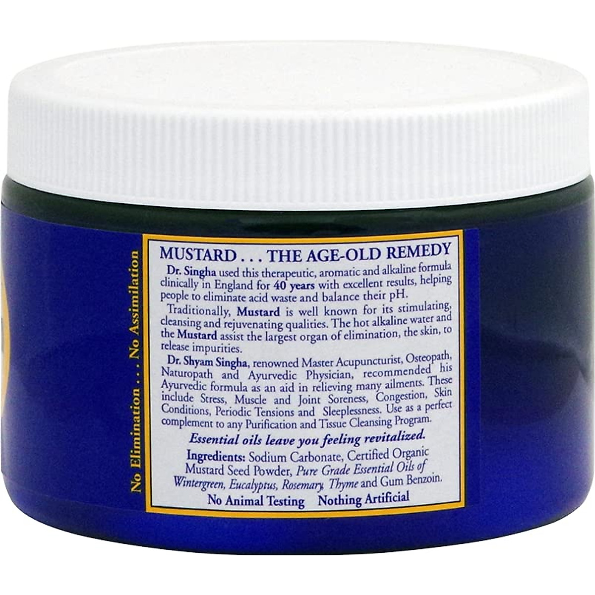 Dr. Singha's Mustard Bath Salts, Therapeutic Bath Detox - Relaxing Bath Soak for Sore Muscles, Restless Nights, Aches, Stress & Tension (8 Ounce)