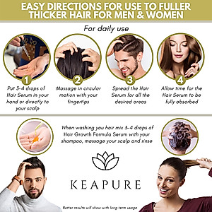 Hair Growth Oil Scalp Serum - Large 1.7oz 100% Natural Hair Growing Scalp Treatment to promote Stronger, Thicker, Longer Hair Regrowth for Men and Woman - Hair Loss Products for Hair Growth