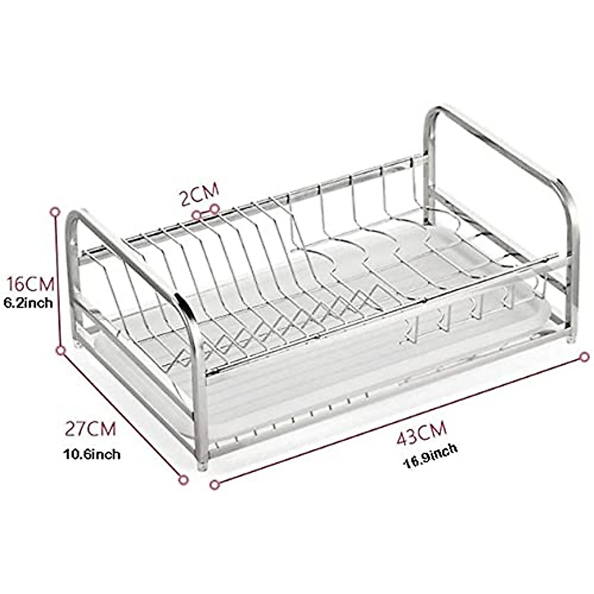 Plate Rack Draining Dish Rack Stainless Steel Single-layer Dish Rack Movable Kitchen Utensils Drain Dish Rack Drain Rack Dish Rack Pan Plate Holder