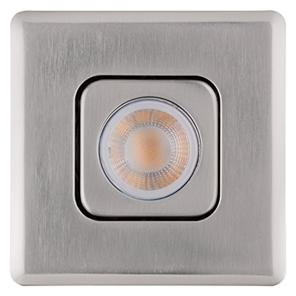 4" Die-Cast Swivel Square Trim Recessed Lighting Kit, Brushed Nickel, Easy Install Push-N-Click Clips, 3.88" Hole Size,90039