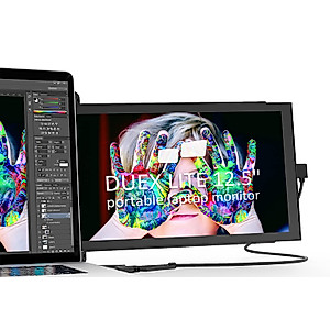 Duex Lite Portable Monitor for Laptop, Mobile Pixels 12.5" Full HD1080p IPS Dual Monitor for laptops, USB C/USB A Powered Plug and Play Portable Display, Windows/Apple Compatible (1pc Grey)