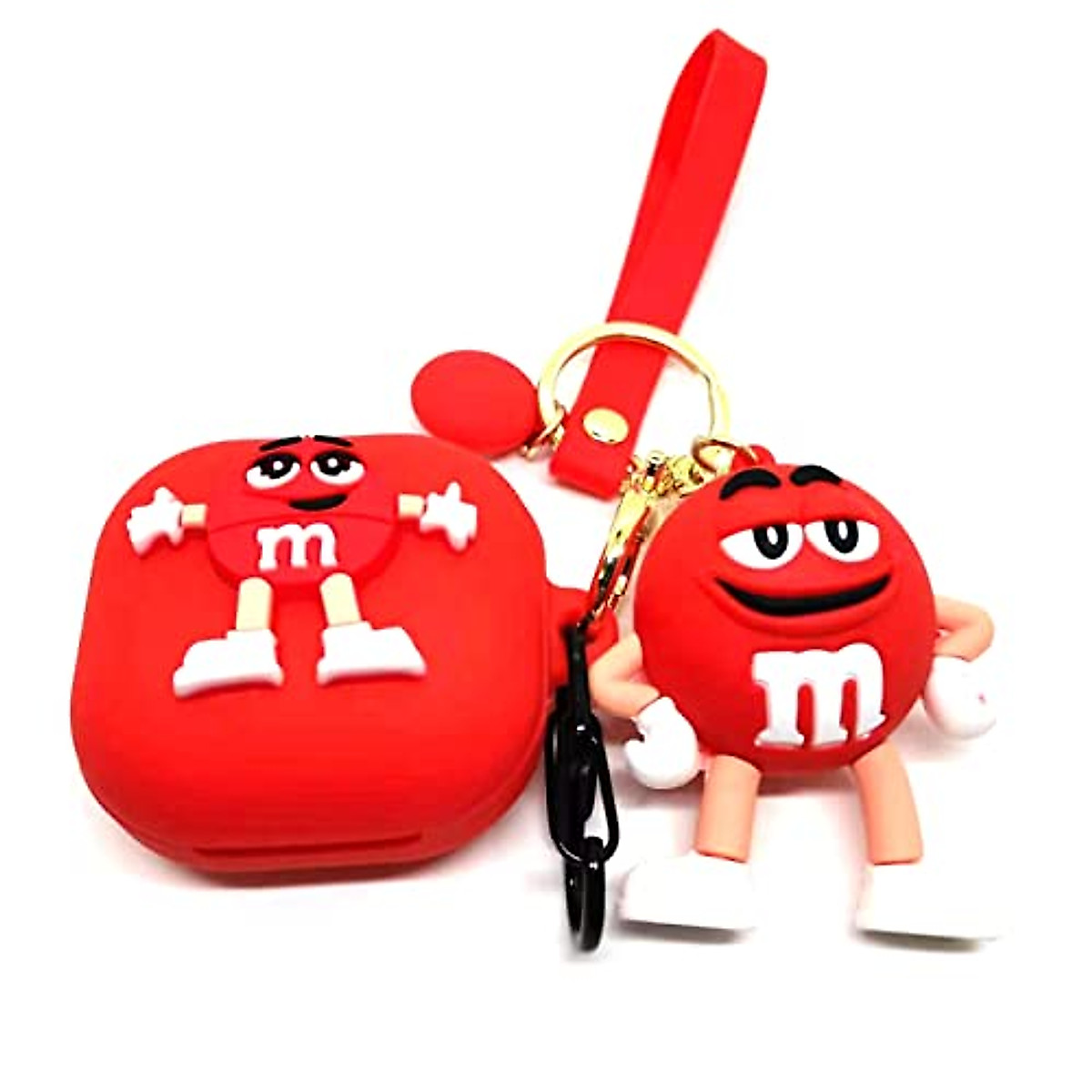 Cute Silicone Case for Samsung Galaxy Buds Live/Buds pro/Buds2 Case Wireless Bluetooth Earphone Case Protective Case Box Bag with Matching Pendant Gifts for Boys and Girls (Red)