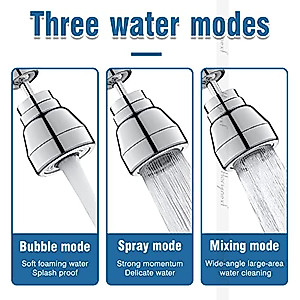 Horiznext high pressure portable 360° swivel faucet nozzle rotate replacement part, kitchen aerator sprayer attachments for home sink water filter