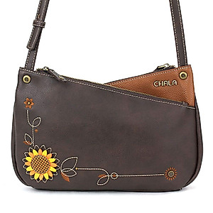 CHALA Sunflower Collection RFID Nylon Cross Body Bag (Navy 6.25 x 8)