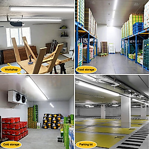 AntLux 8FT LED Vapor Tight Light, 100W 10000LM, 8 Foot LED Vapor Proof Light Fixture Outdoor Shop Lights, IP67 Waterproof LED Lights for Parking Garage Carport Car Wash, Freezer Light, Plug In, 4 Pack