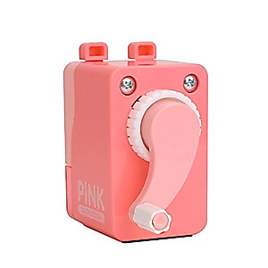 Manual Pencil Sharpener Hand Crank Pencil Sharpener for School,Classroom,Office,Time-Saving and Portable,Kid Friendly(Pink, Manual)