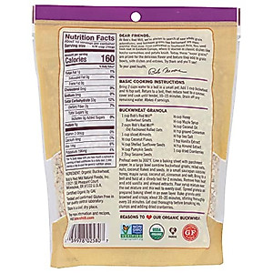 Bob’s Red Mill Organic Raw/Untoasted Buckwheat Groats, 16 Ounce Bag (Pack of 1), Gluten Free, Non-GMO, Kosher