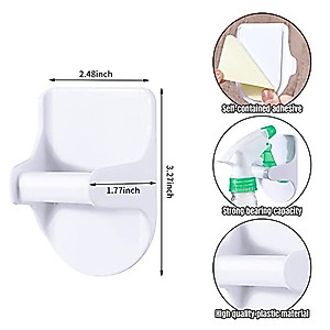 16 Pcs Spray Bottle Holder Wall Mount Spray Bottle Hanger White Adhesive Bottle Hooks for Cabinet Plastic Spray Bottle Rack Organizer to Create Storage Space for Home Kitchen Bathroom Sink Cleaner