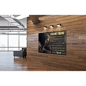 SpiritualHands Jesus Wall Decor, Christian Cross Wall Home Posters, Judah Religious Lord Prayer Bible Wall Art Framed Canvas – 02-I CAN IMAGINE-24X36